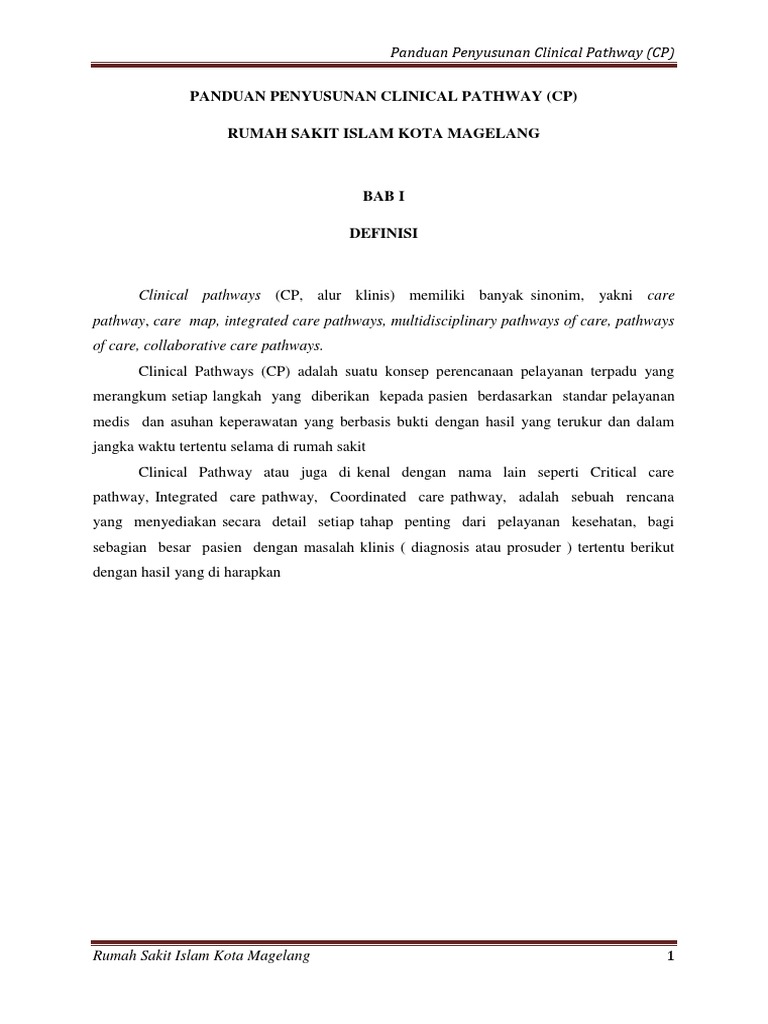 CP (Panduan Penyusunan Clinical Pathway) | PDF