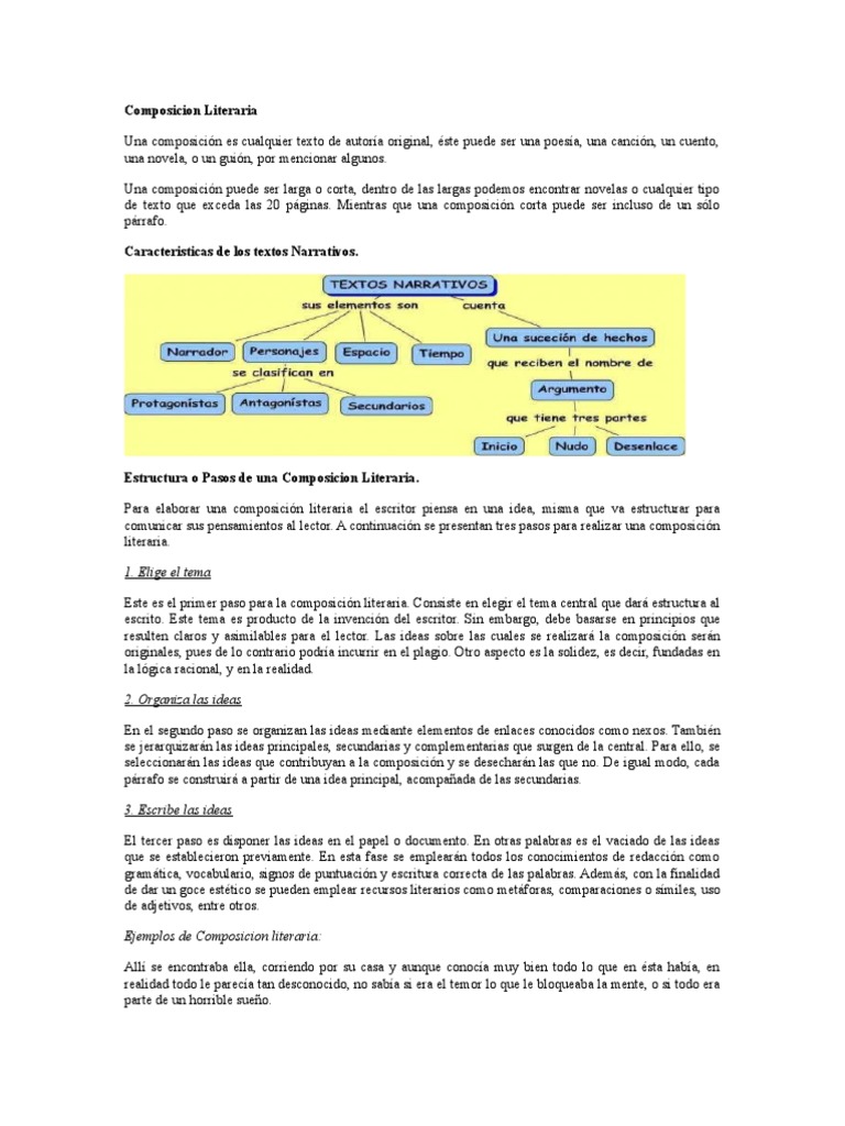 Ejemplos y pasos de composición literaria | PDF | Narrativa | Lingüística