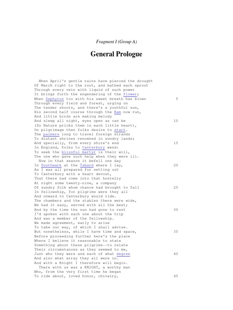 The Canterbury Tales General Prologue PDF | PDF
