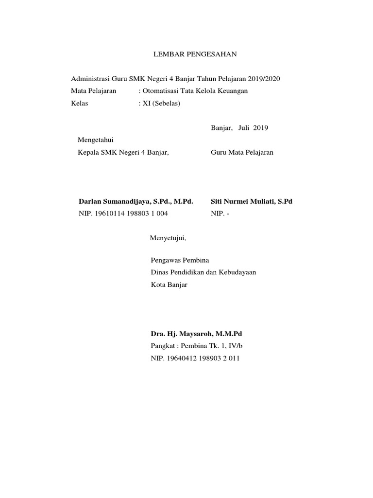 LEMBAR PENGESAHAn Terbaru | PDF