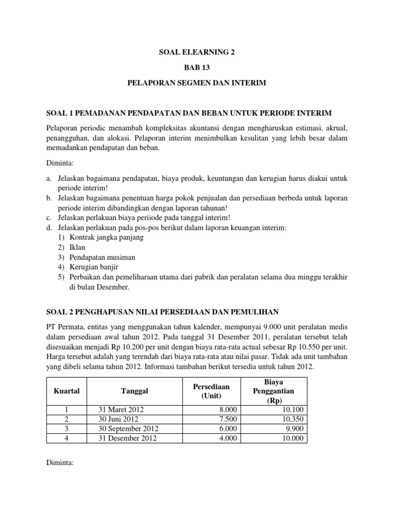 Soal Elearning 2 | PDF