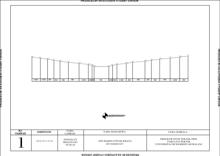 Cross Section Drawing of a River: Produced Using Autodesk Student ...