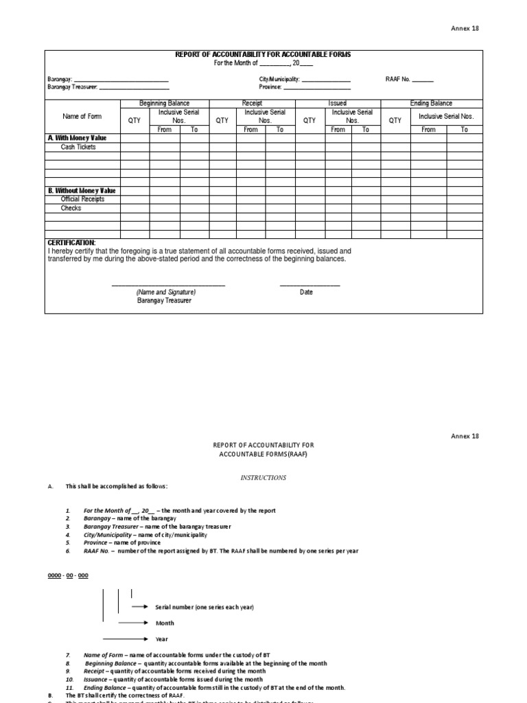 Report of Accountability For Accountable Forms | PDF | Money | Service ...
