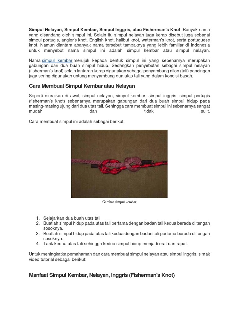Simpul Nelayan | PDF