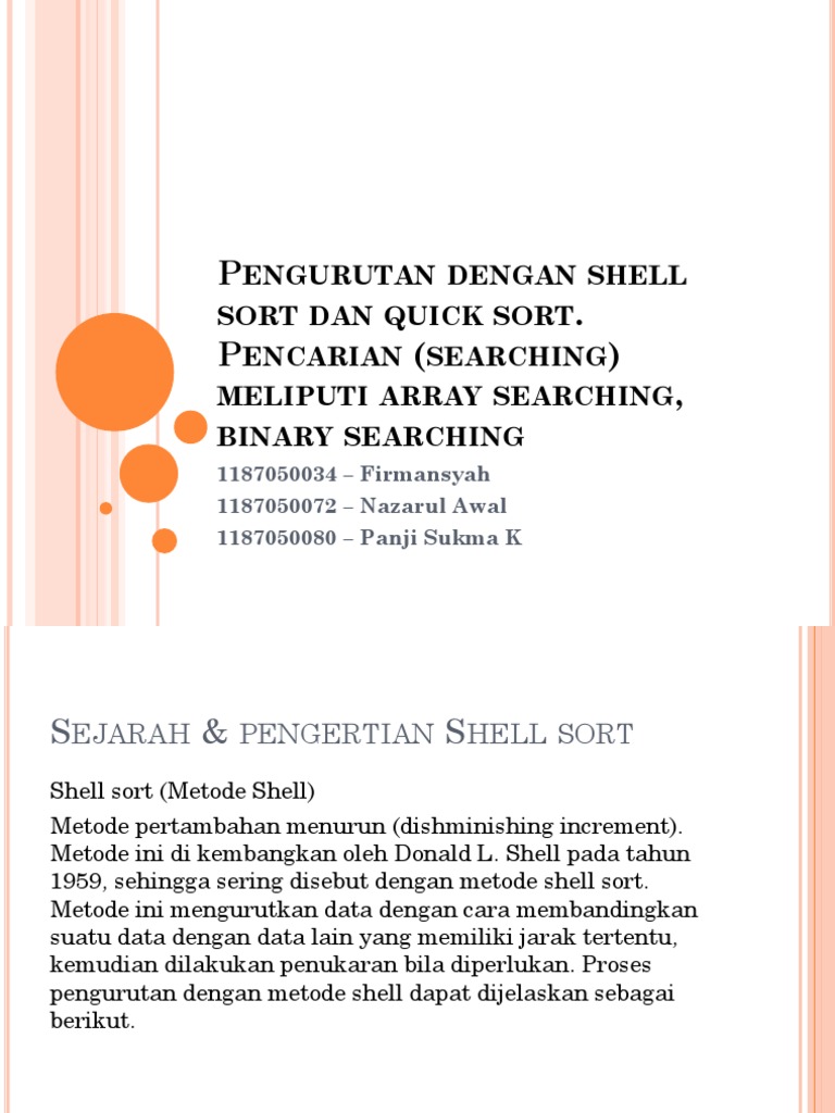Pengurutan Dengan Shell Sort Dan Quick Sort | PDF