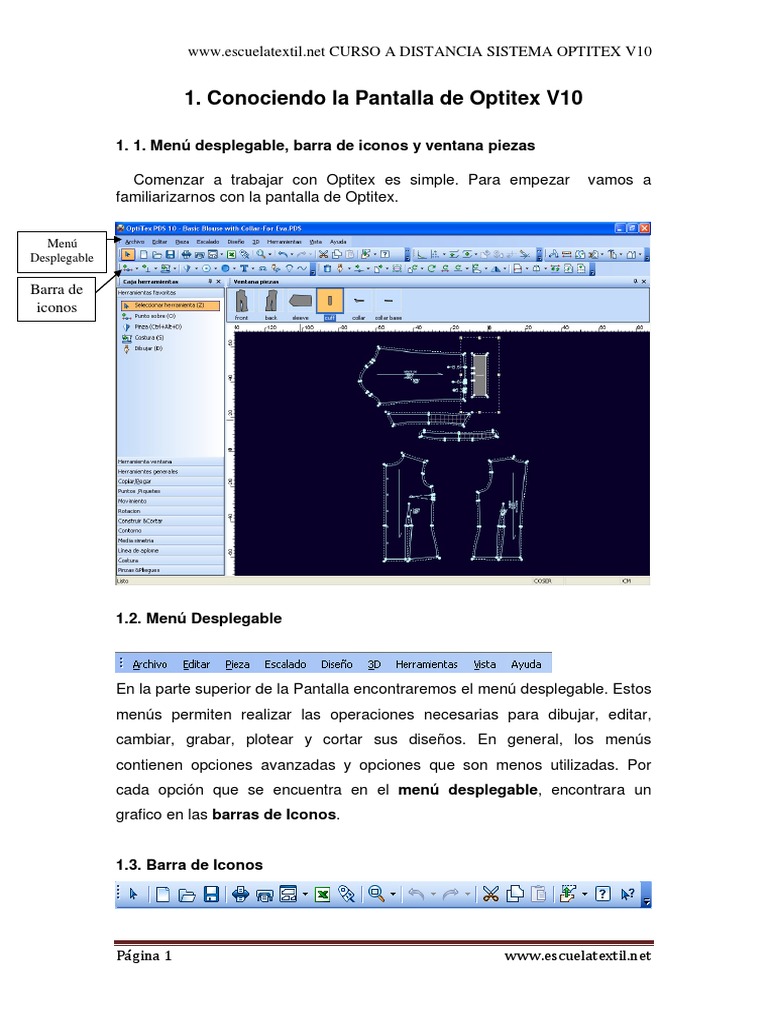Curso Optitex V10: Guía Completa de Uso | PDF | Point and Click | Ventana (informática)