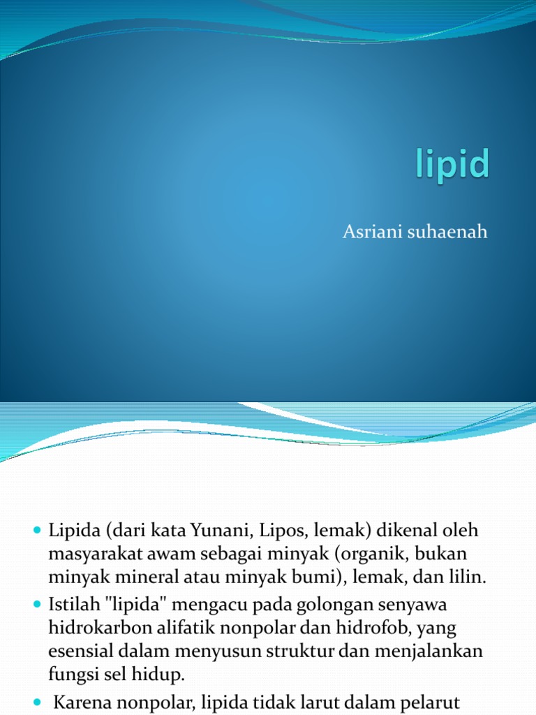 Pengantar Lipid dan Asam Lemak | PDF