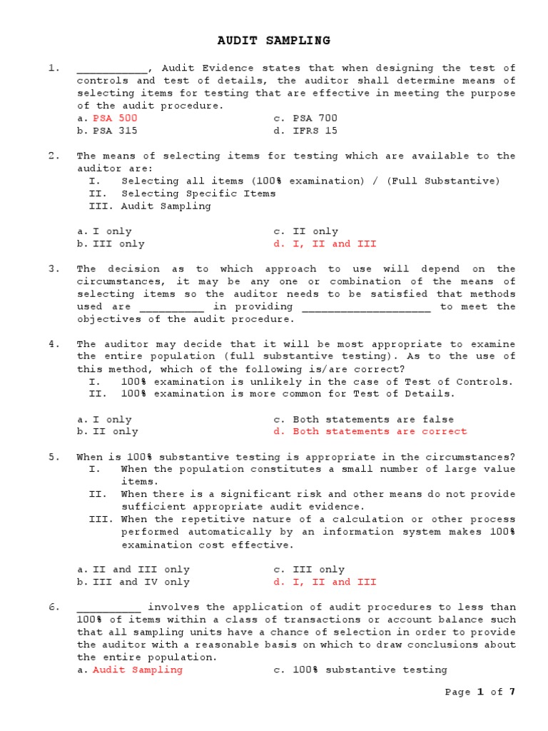 Audit Sampling | PDF | Financial Audit | Sampling (Statistics)