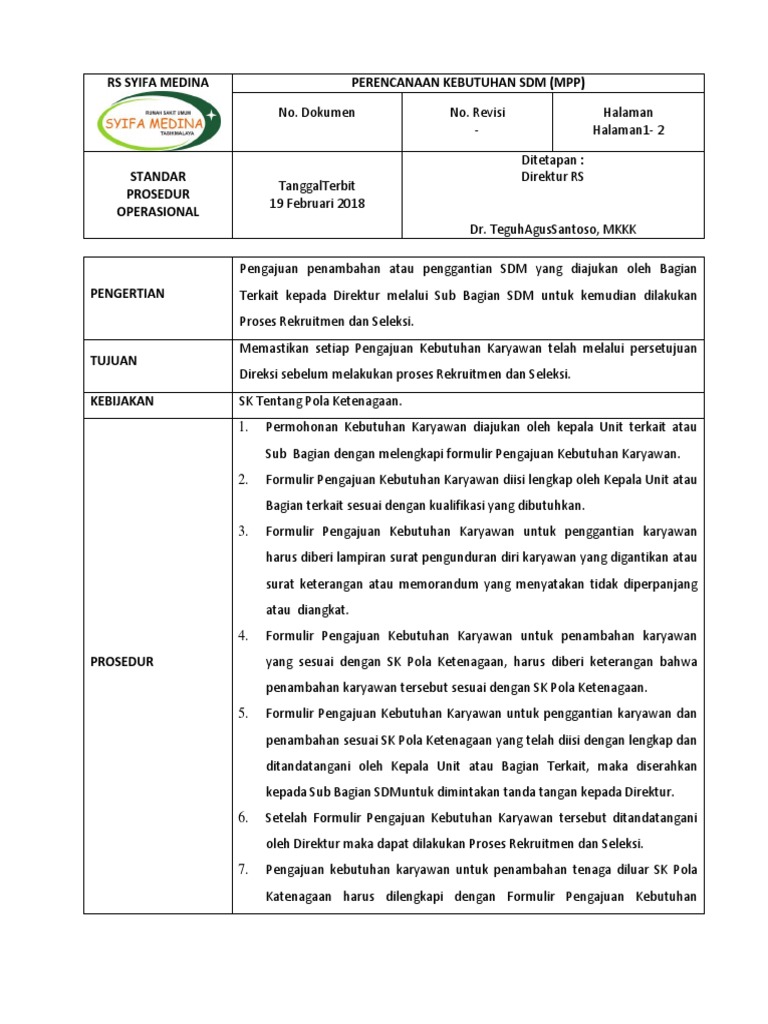 Spo MPP (Permohonan Pengajuan Karyawan) | PDF
