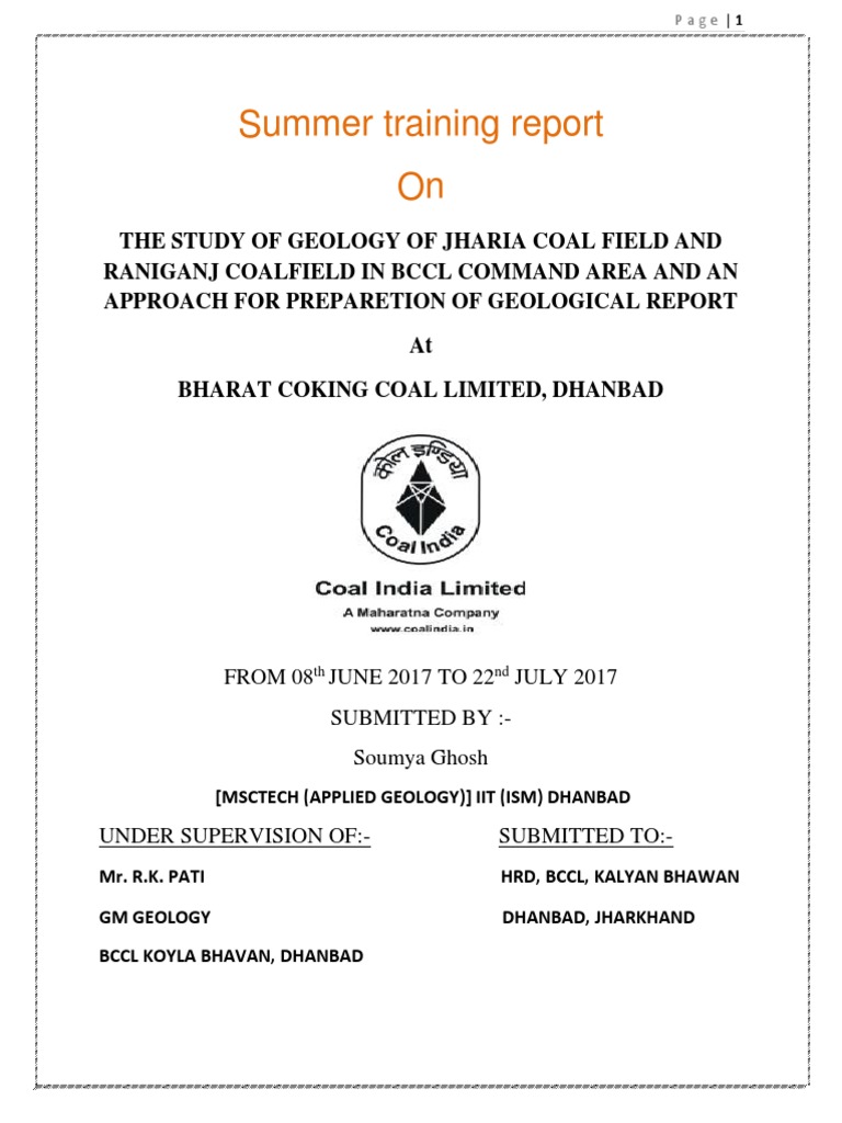 BCCL Soumya Ghosh | PDF | Coal Mining | Mining