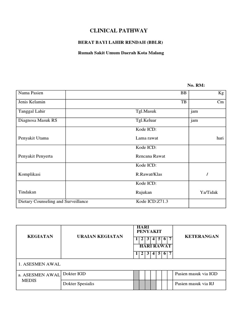 Clinical Pathway BBLR | PDF