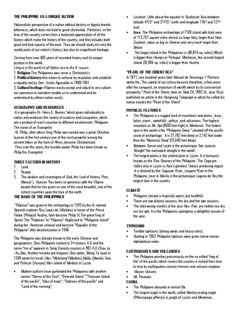 Unique Aspects of the Philippines | PDF | Luzon | Philippines