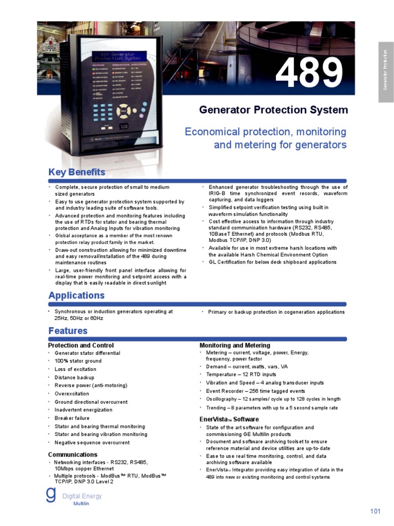 1 - Generator Protection System | PDF | Relay | Electric Generator