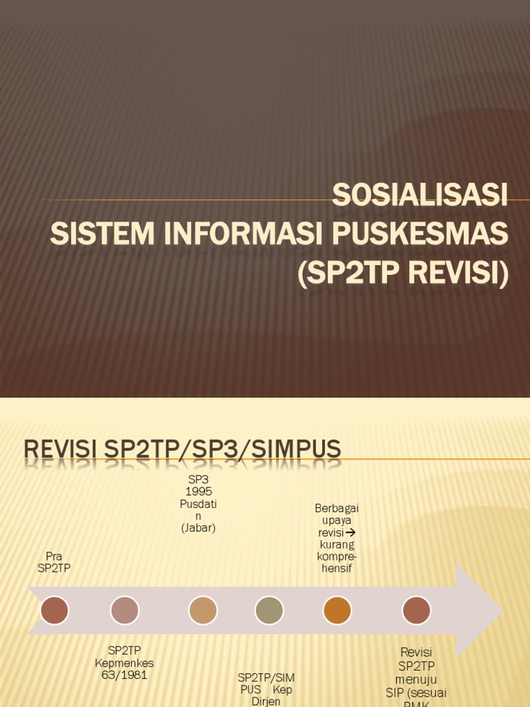 Sosialisasi Sistem Informasi Puskesmas Sp2tp Revisi Pdf