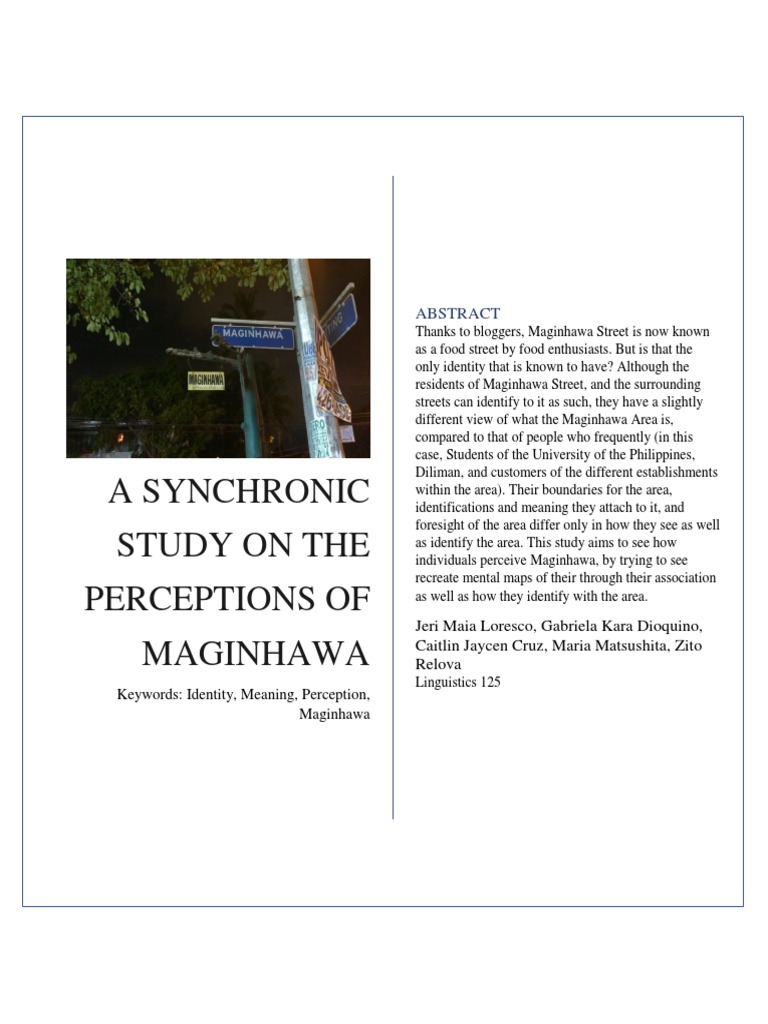 A Synchronic Study On The Perceptions of Maginhawa | PDF | Conceptual ...