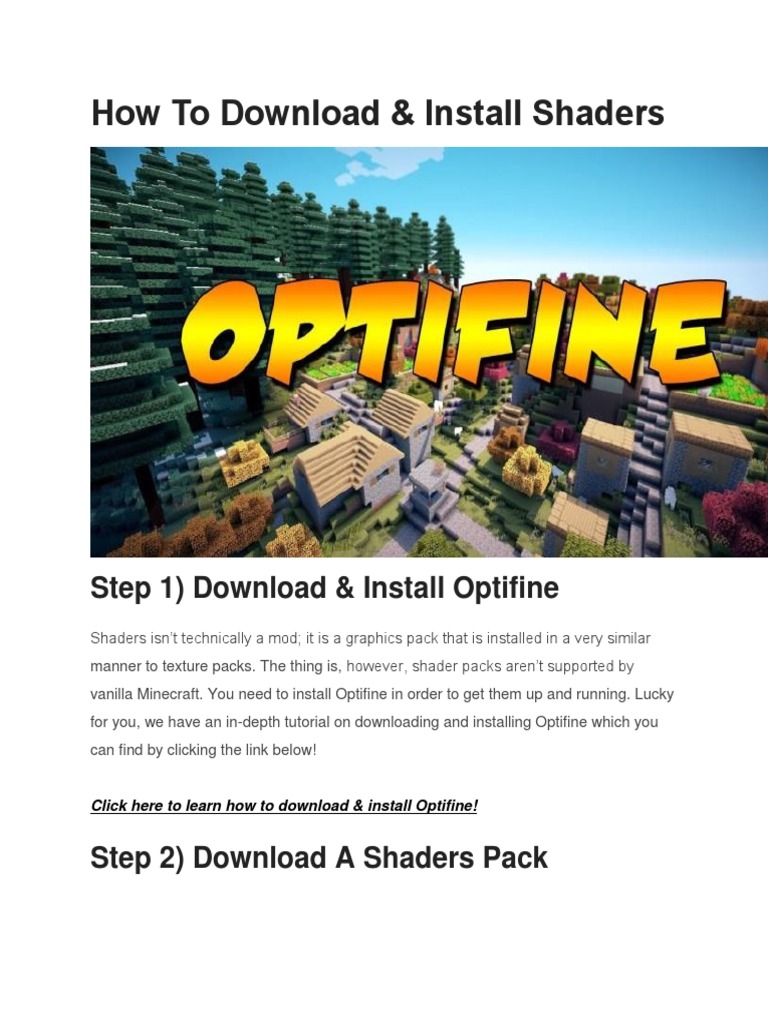 How To Download & Install Shaders | PDF | Minecraft | Operating System Families