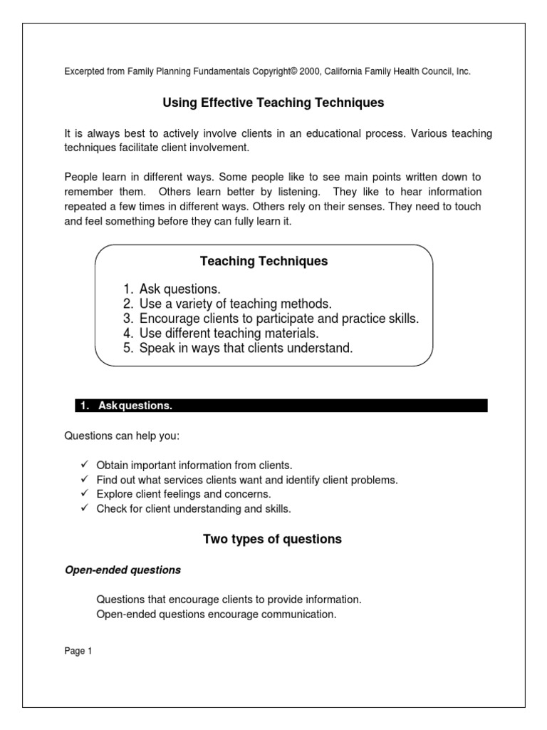 Using Effective Teaching Techniques | PDF | Teaching Method ...