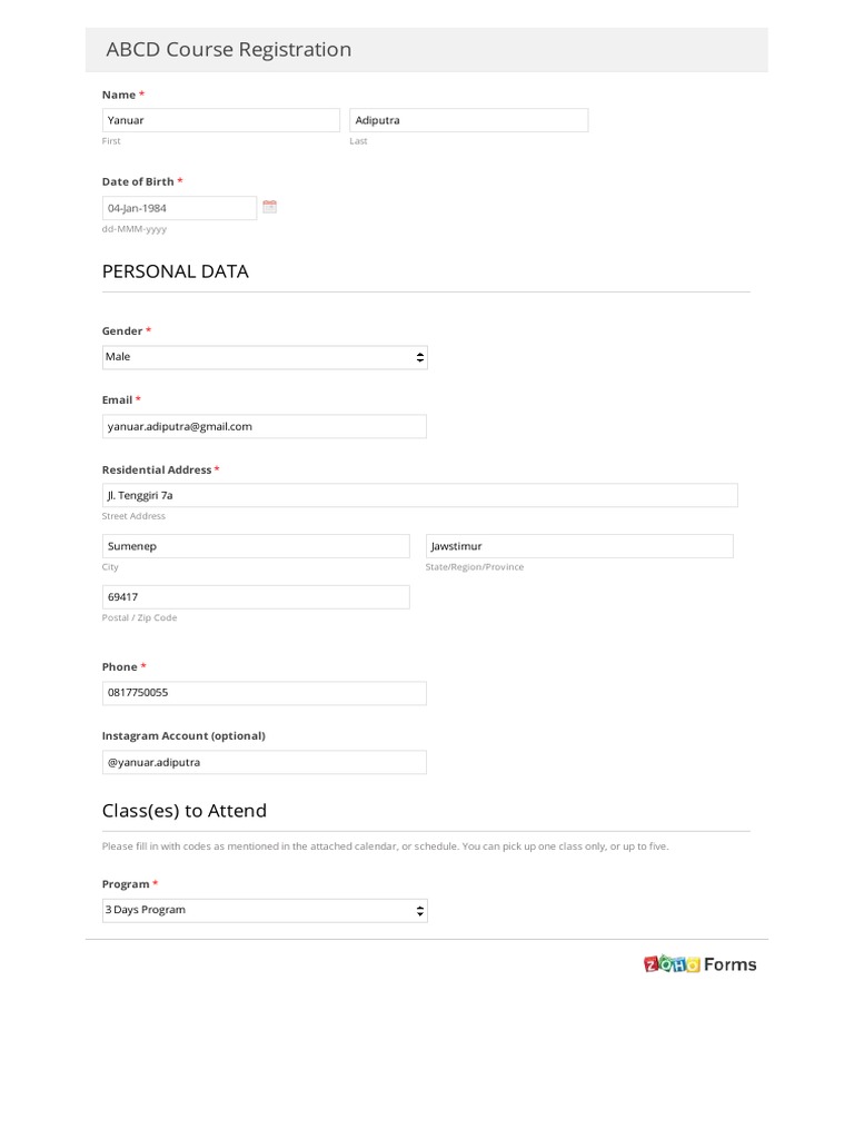 Abcd Course Registration | PDF