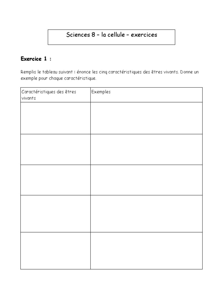 La Cellule - Exercices | PDF | Cytoplasme | Cellule (Biologie)