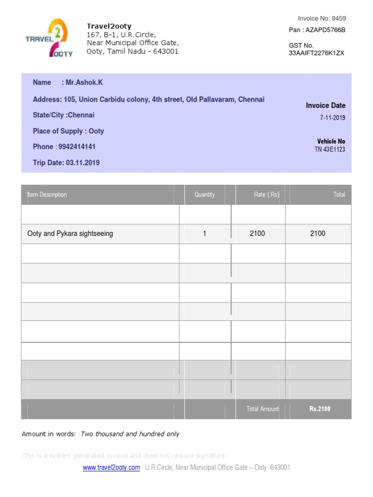 Ashok Invoice | PDF