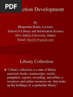 Collection Development Plan | PDF | Librarian | Library And Museum