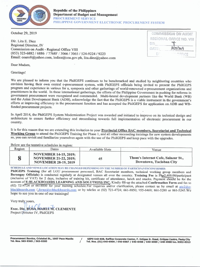 PhilGEPS Letter | PDF