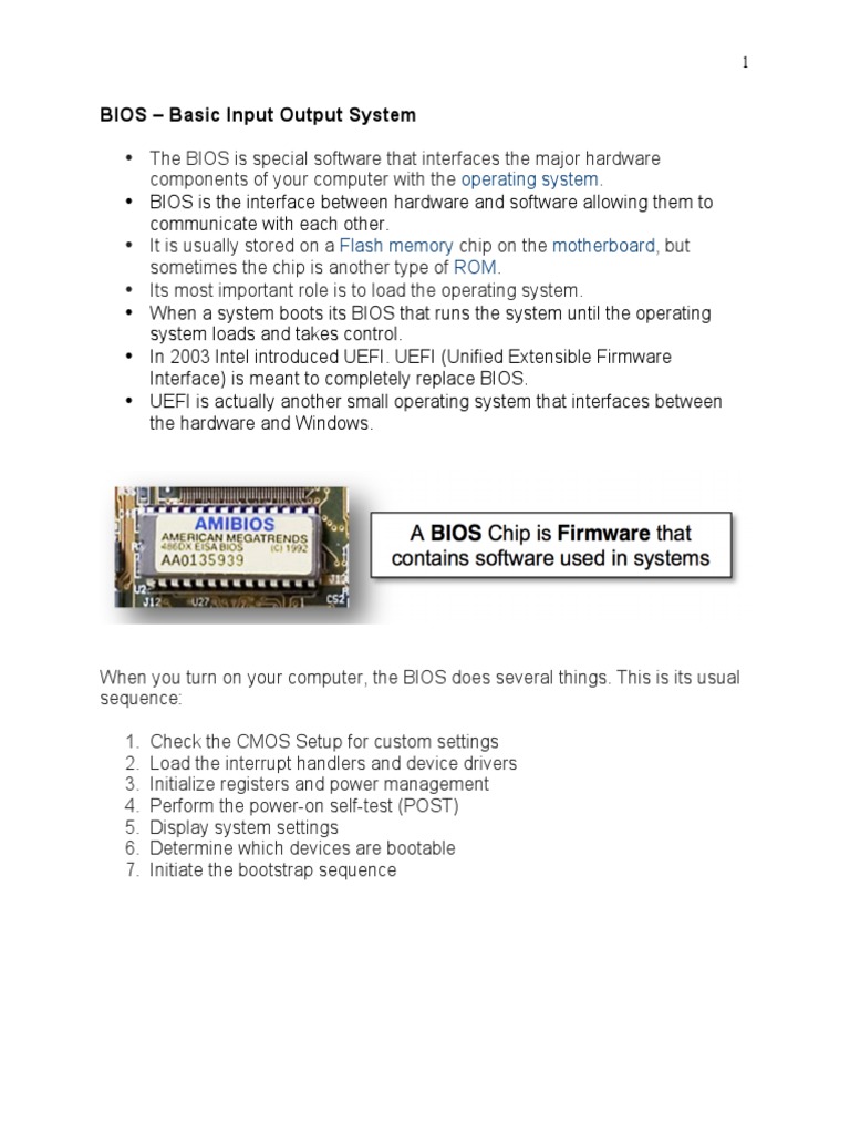 BIOS - Basic Input Output System | Download Free PDF | Bios | Booting