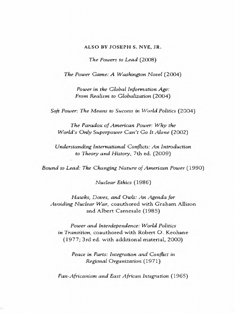 Soft Power Nye Joseph | PDF
