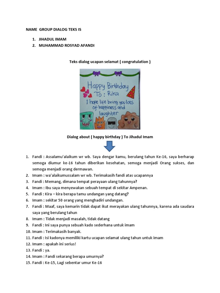 Teks Dialog Ucapan Selamat | PDF