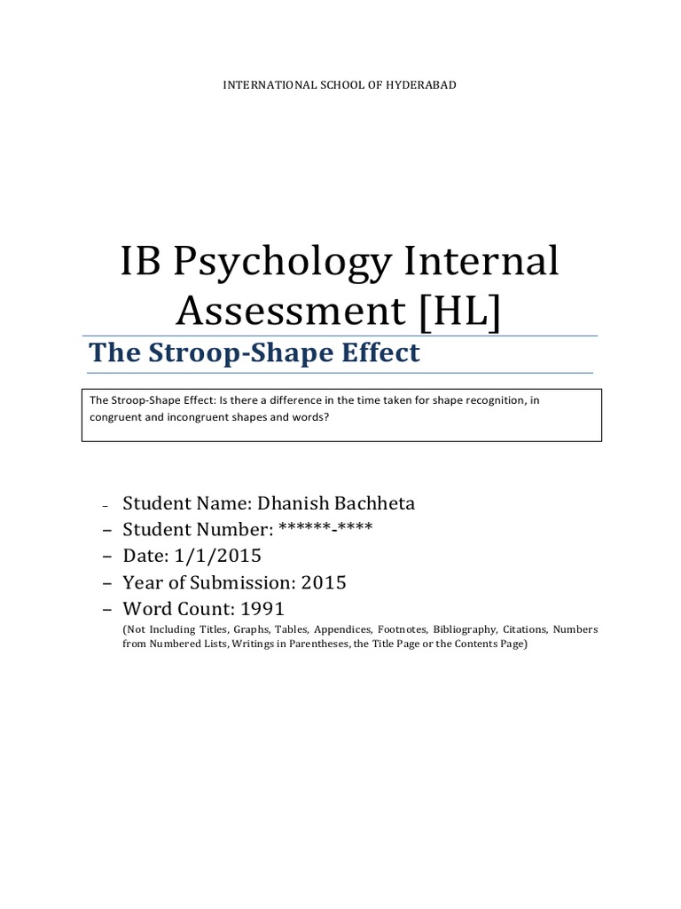 IB Psychology HL Internal Assessment | Download Free PDF | Analysis Of ...