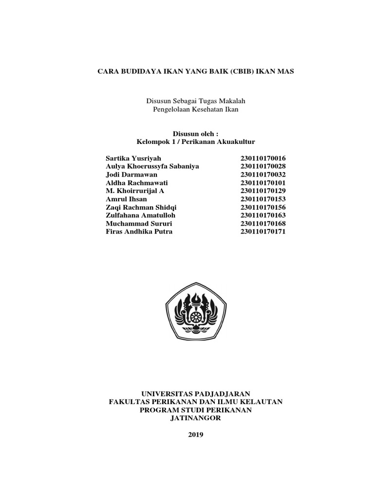 (Complete) Kelompok 1 - Cbib Ikan Mas | PDF