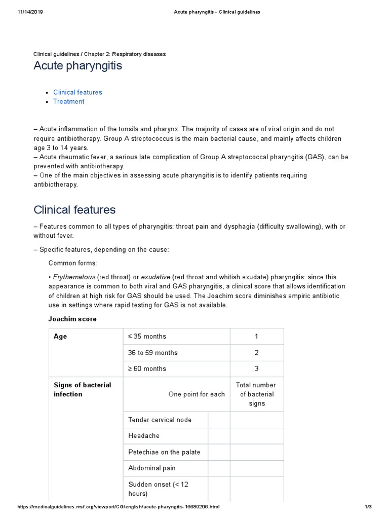 Acute Pharyngitis | PDF | Diseases And Disorders | Rtt