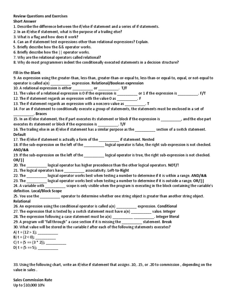 Review Questions And Exercises 112 Pdf Parameter Computer Programming Subroutine 