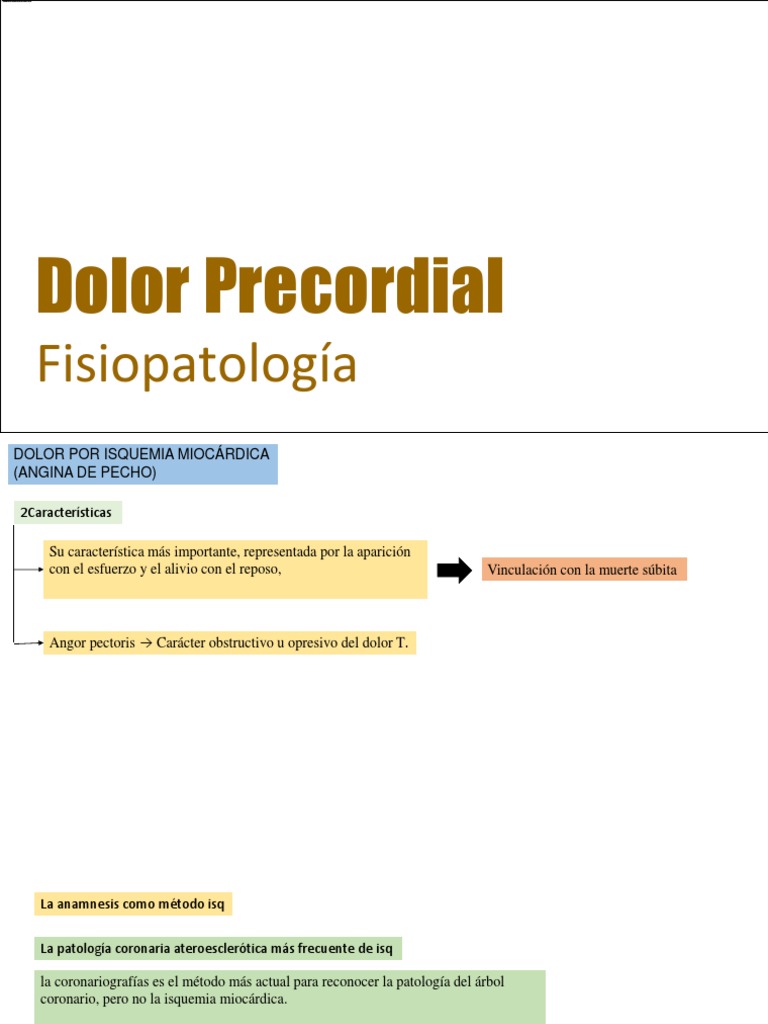 Dolor Precordial: Isquemia y Angina | PDF | Infarto de miocardio | Isquemia