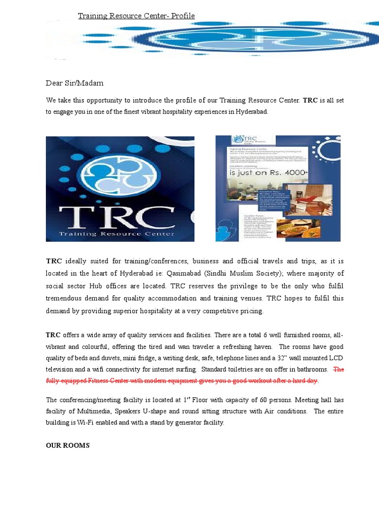 Training Resource Center-Profile: TRC Is All Set | PDF | Business