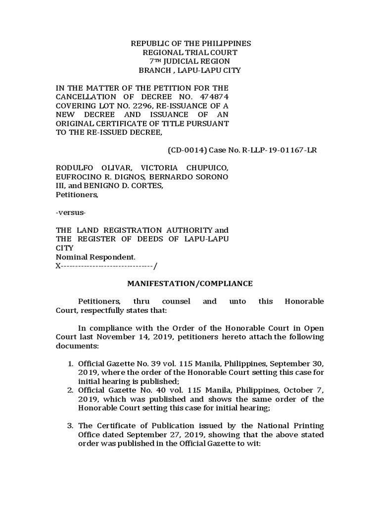 Compliance Submission for Court Order | PDF | Courts | Social Institutions