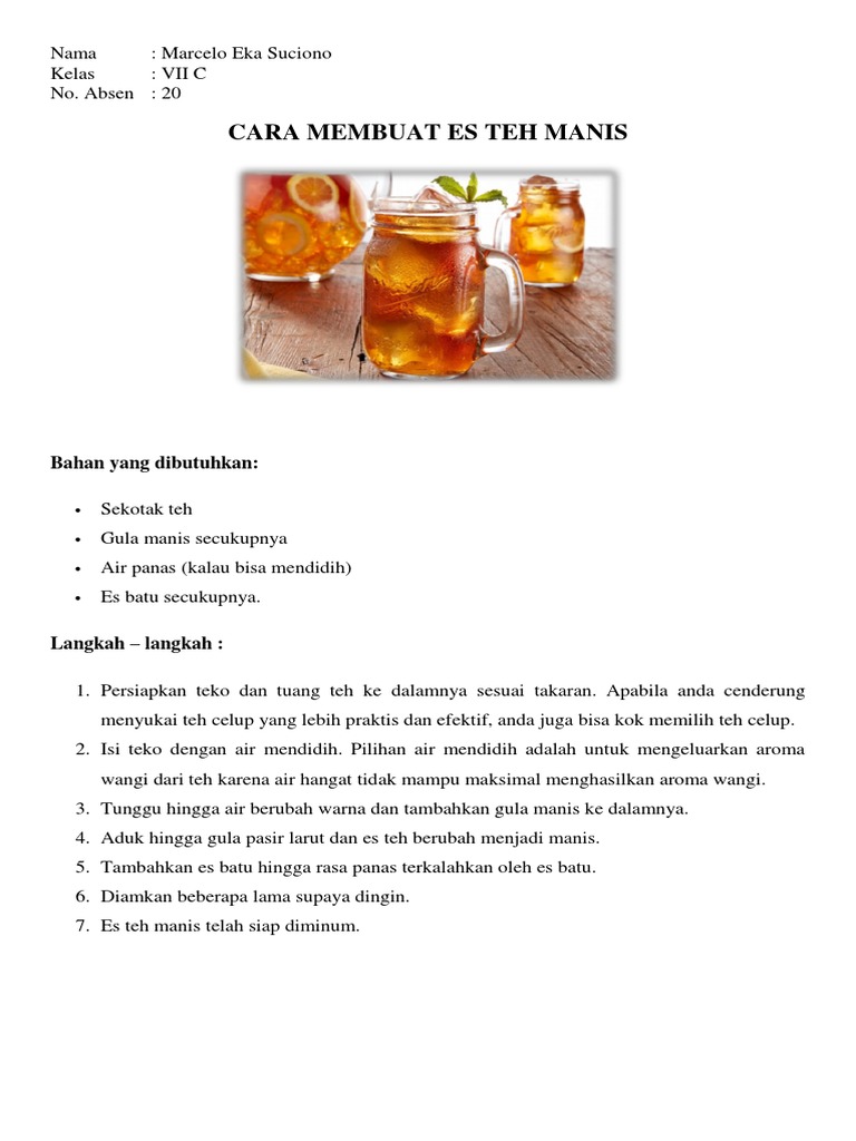 Cara Membuat Es Teh Manis | PDF