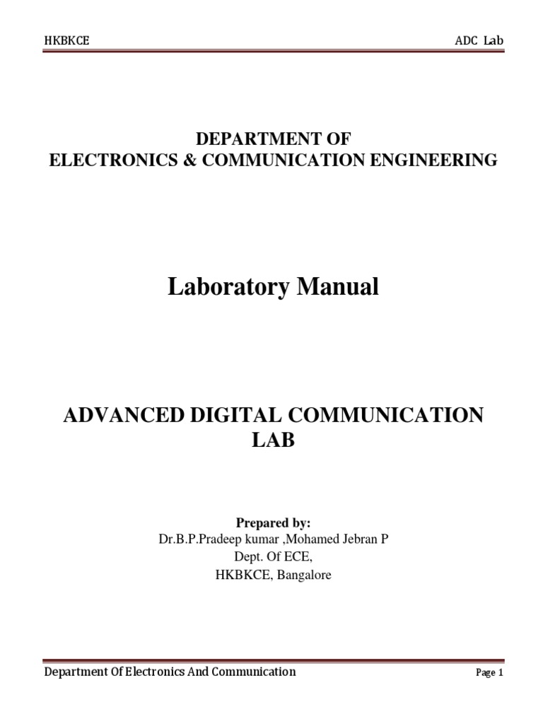 Advance Communication Lab-15ECL76 | PDF | Information And ...