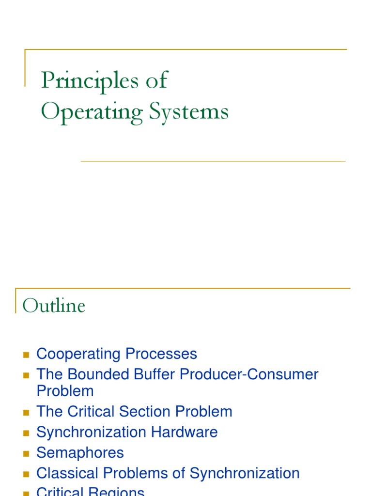 5 Process Synchronizaion Pdf Operating System Technology Concurrency Computer Science
