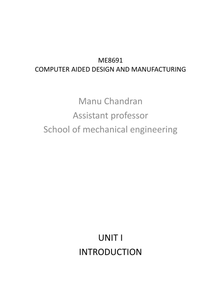 Computer Aided Design and Manufacturing | PDF | Computer Aided Design ...