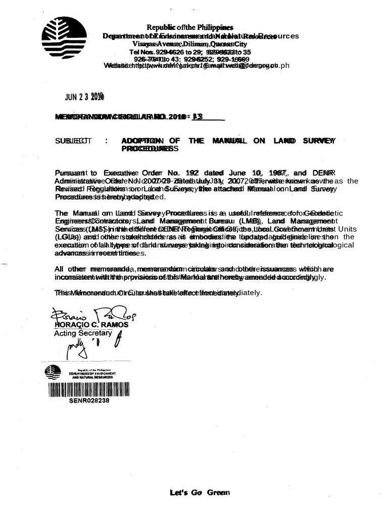 Manual On Land Survey Procedures PDF | PDF | Surveying | Geodesy