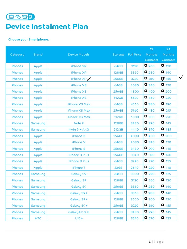 Application Form Device Installment Plan - Latest Nov 2018 | PDF | I ...
