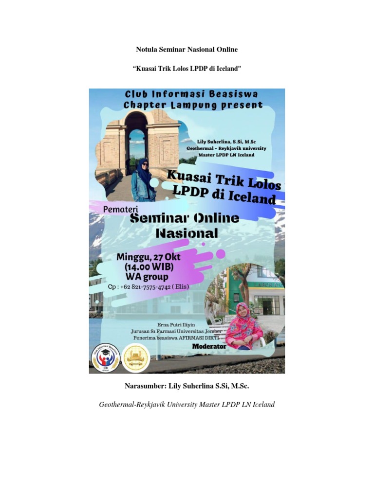 Notula Seminar Online LPDP | PDF | Karier & Perkembangan