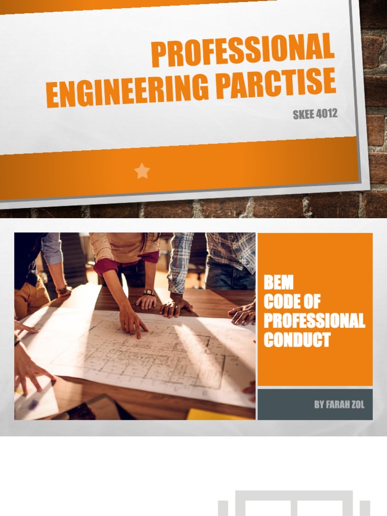 BEM Code of Professional Conduct-Presentation | PDF | Consultant | Engineer
