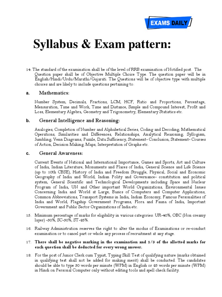 GDCE Syllabus Exam Pattern PDF | PDF | Test (Assessment) | Percentage