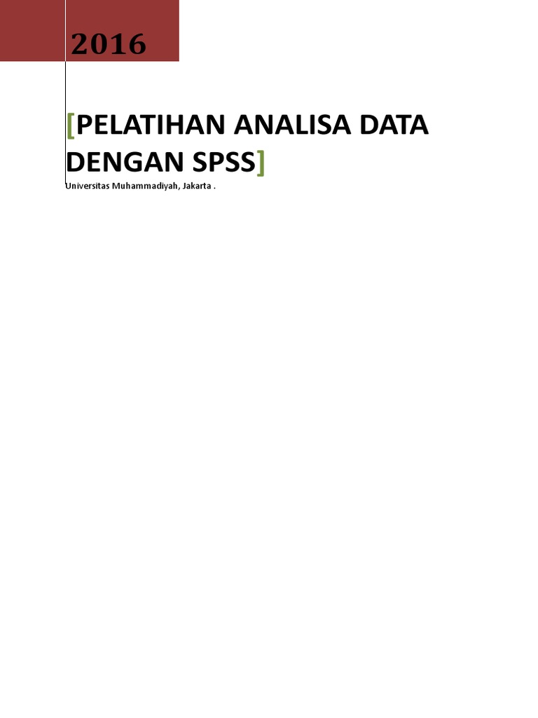 Analisis Data Spss 2016 | PDF
