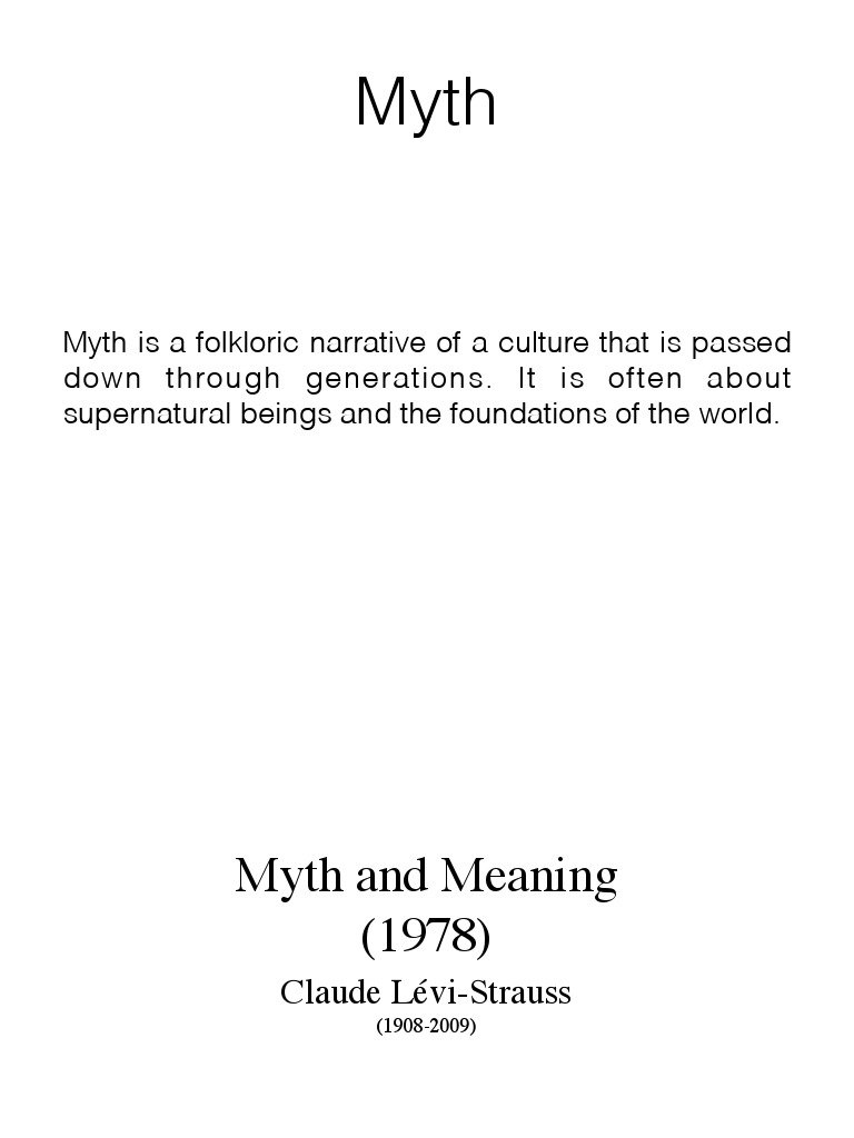 Myth and Meaning | PDF | Science | Mind