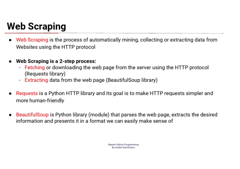 Slides Web Scraping PDF | PDF