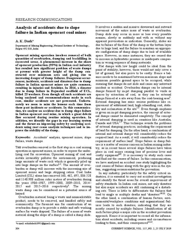 Slope Failure Analysis | PDF | Coal Mining | Mining