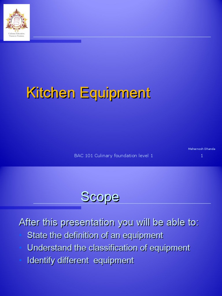Kitchen Equipment | PDF | Kitchen Utensil | Cookware And Bakeware
